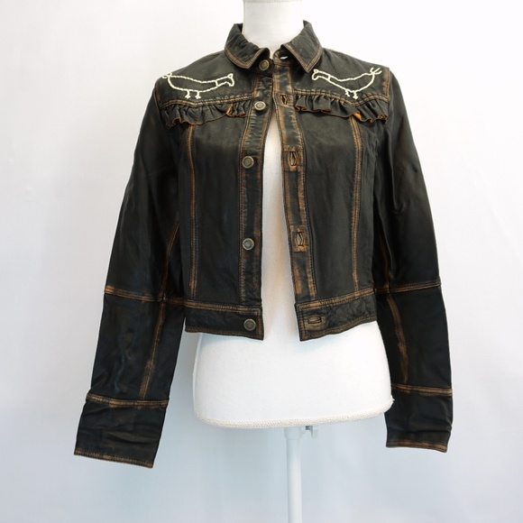 Max Studio | Jackets & Coats | Max Studio London Cropped Lamb Leather ...